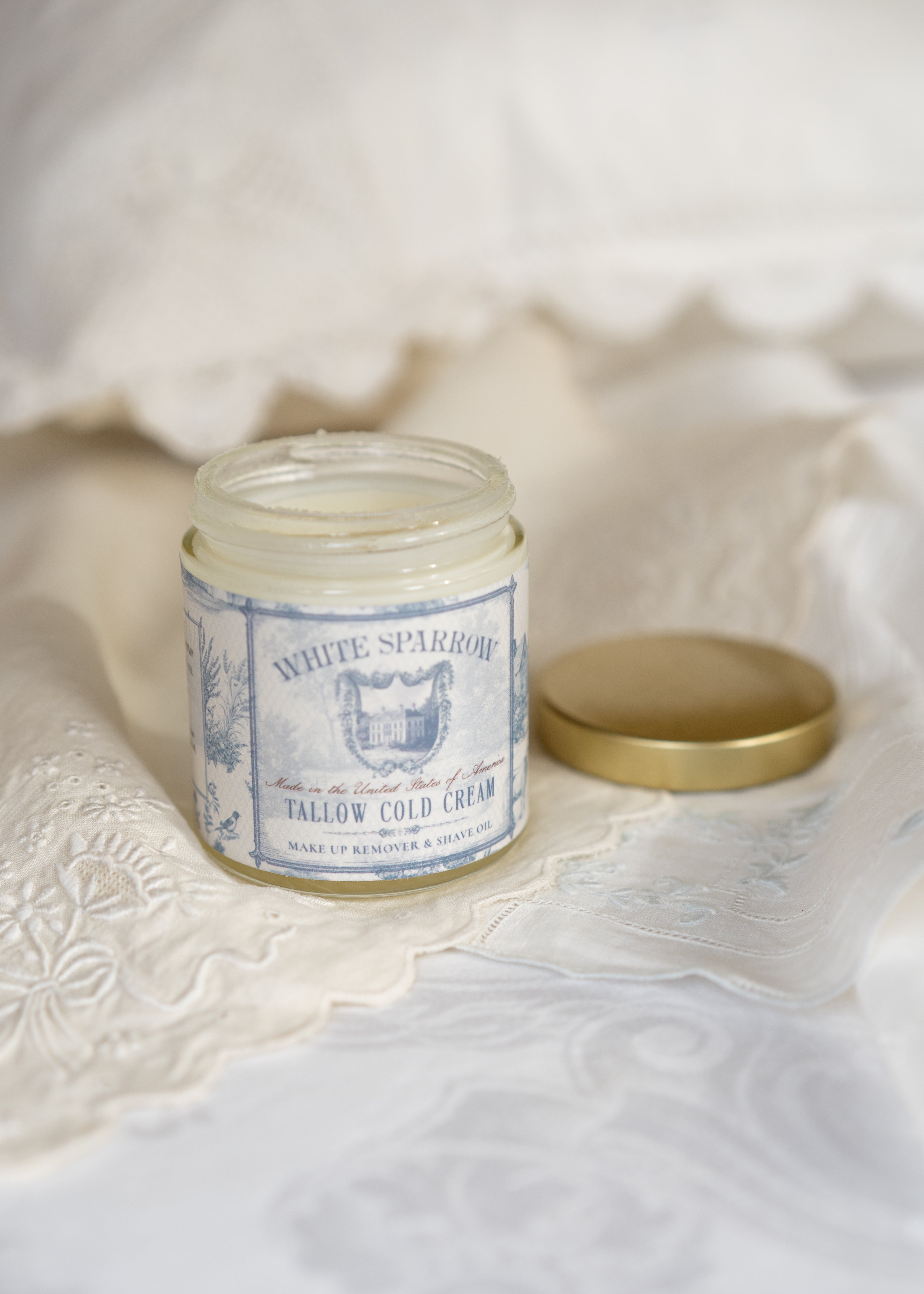 Tallow Cold Cream - Make Up Remover & Shave oil – White Sparrow Farmacy